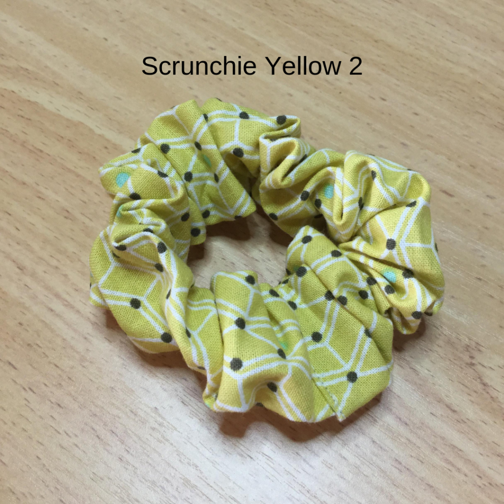 Scrunchies – Yellow – Chain Bay Sewcraft