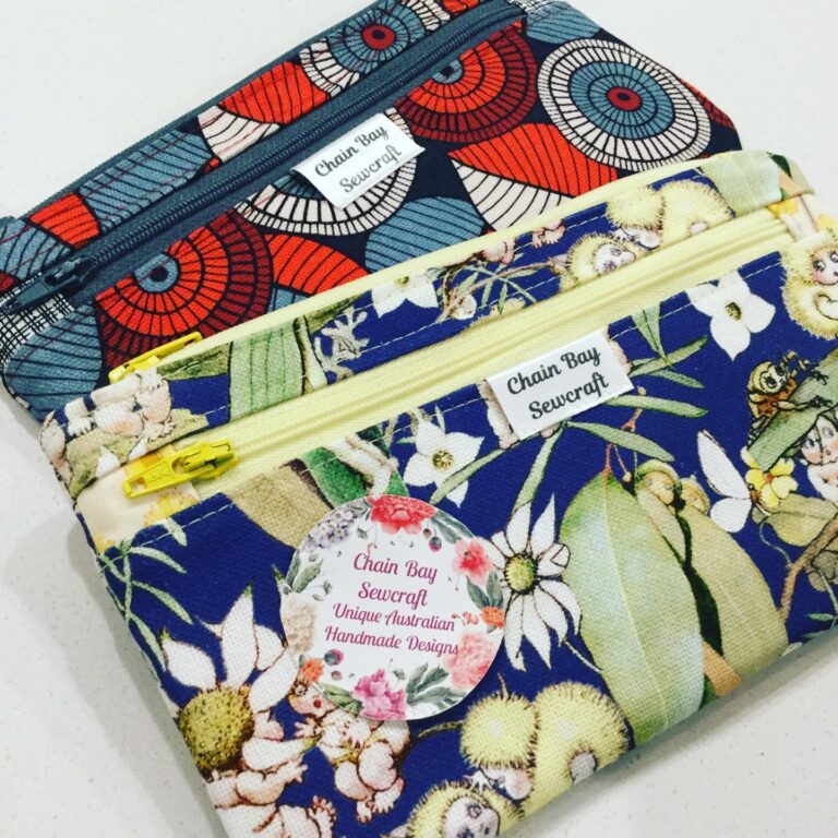 Handmade Wallet – Gossiping Gum Nuts – Chain Bay Sewcraft